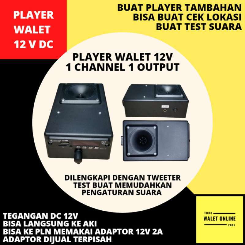 Promo Player Walet 1 Channel 1 Output 12v Dc Dengan Tweeter Test Bisa ...
