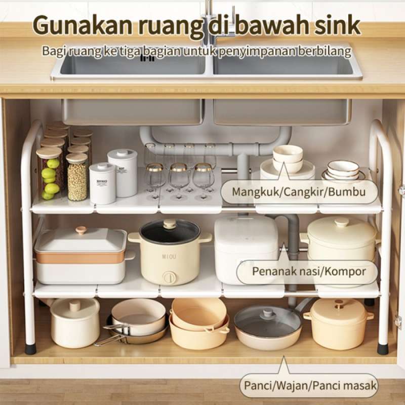 Jual Rak Penyimpanan Dapur Di Bawah Wastafel Yang Dapat Diperluas - 2tk ...