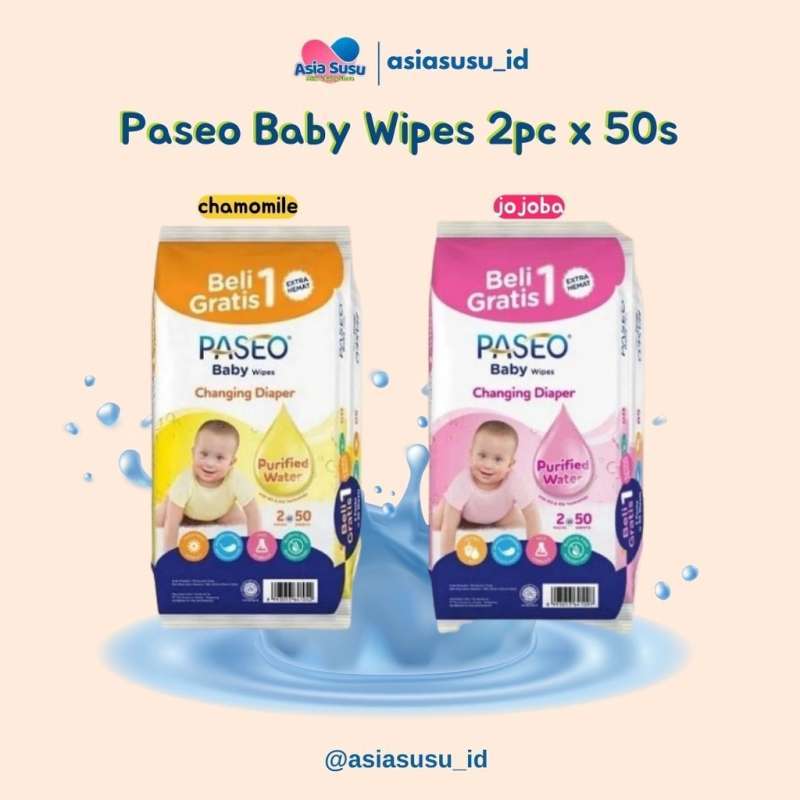 Jual Paseo Baby Wipes Tisu Tissue Basah Ganti Popok Bayi Buy 1 Get 1 (2 ...