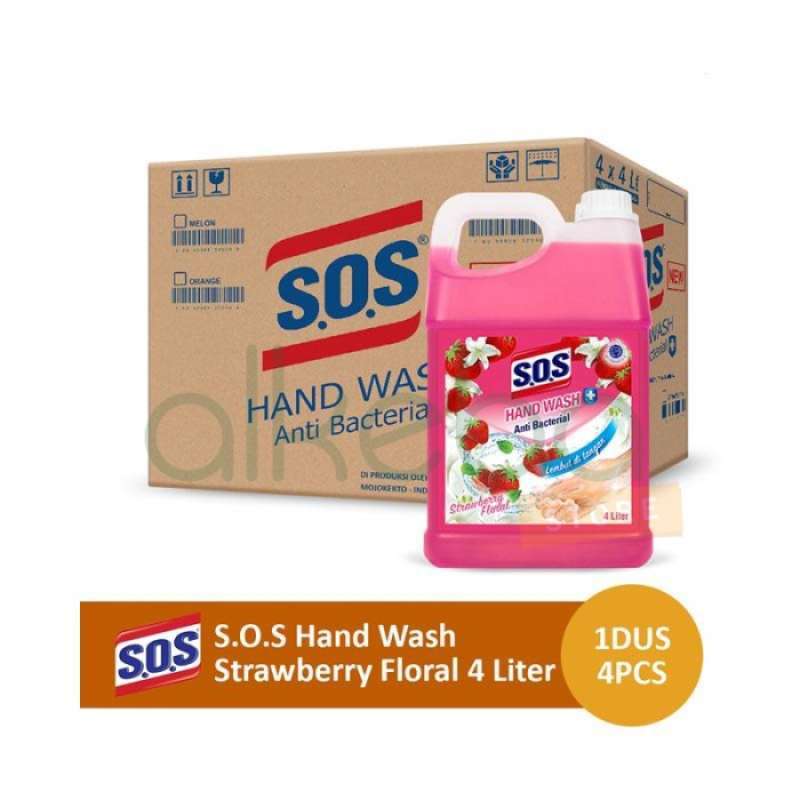 Jual Sos Handsoap Galon 4 Liter Strawberry Floral Sabun Cuci Tangan Di ...