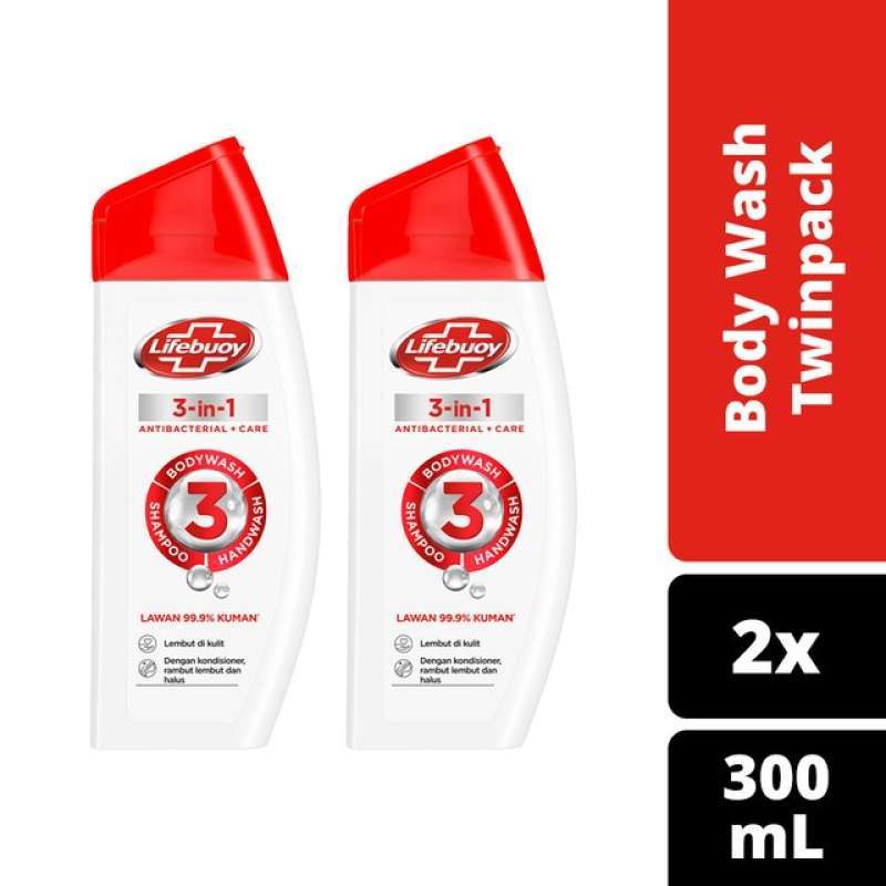 Jual Lifebuoy 3-in-1 Body Wash Shampoo Handwash Botol 300ml Twinpack Di Seller Suzuka ...