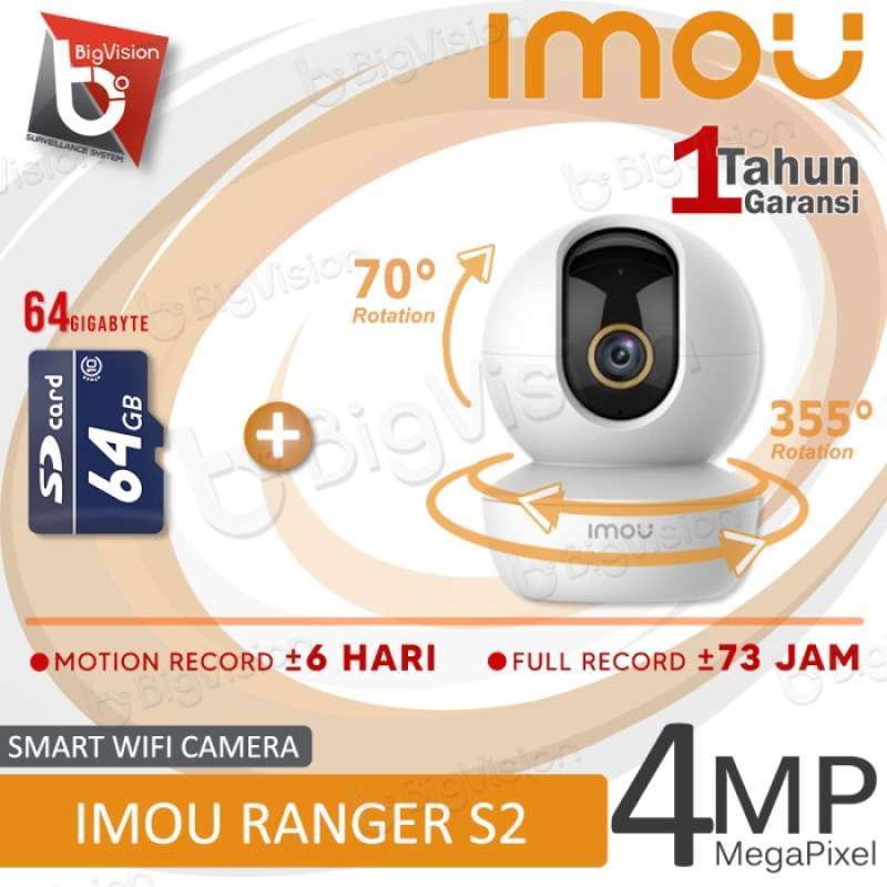 Promo Imou Ranger 2 S2 4mp 2k Cam Cctv Wifi Ip Camera Wireless Kamera ...