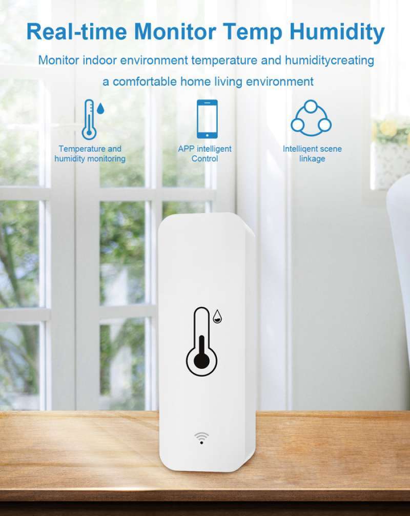 Promo Pengukur Temperatur Dan Humidity Sensor Smart Tuya - Th01 Diskon ...