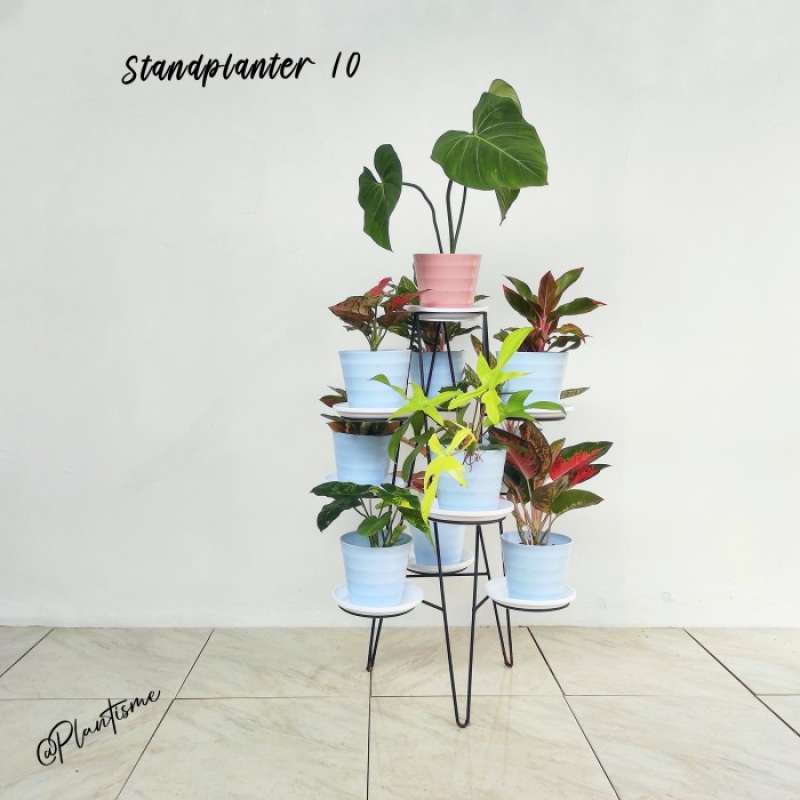 Promo 10 Pots Standing Planter Stand Tanaman Hias Bunga Buah Sayur ...