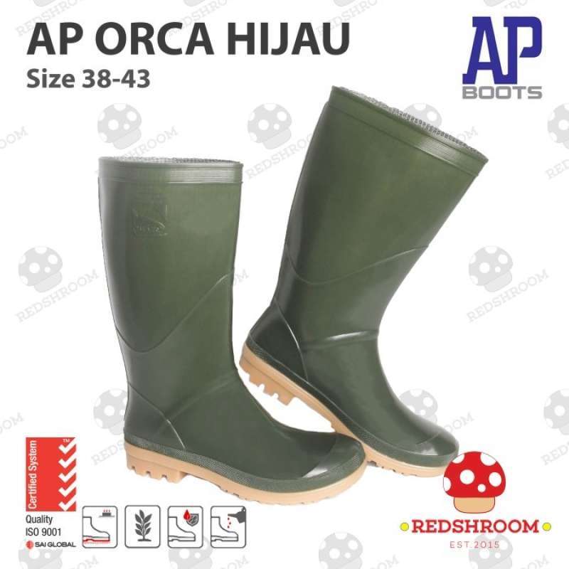 Jual Sepatu Boot Tinggi Ap Boots Ap Orca Hijau Sepatu Perikanan ...