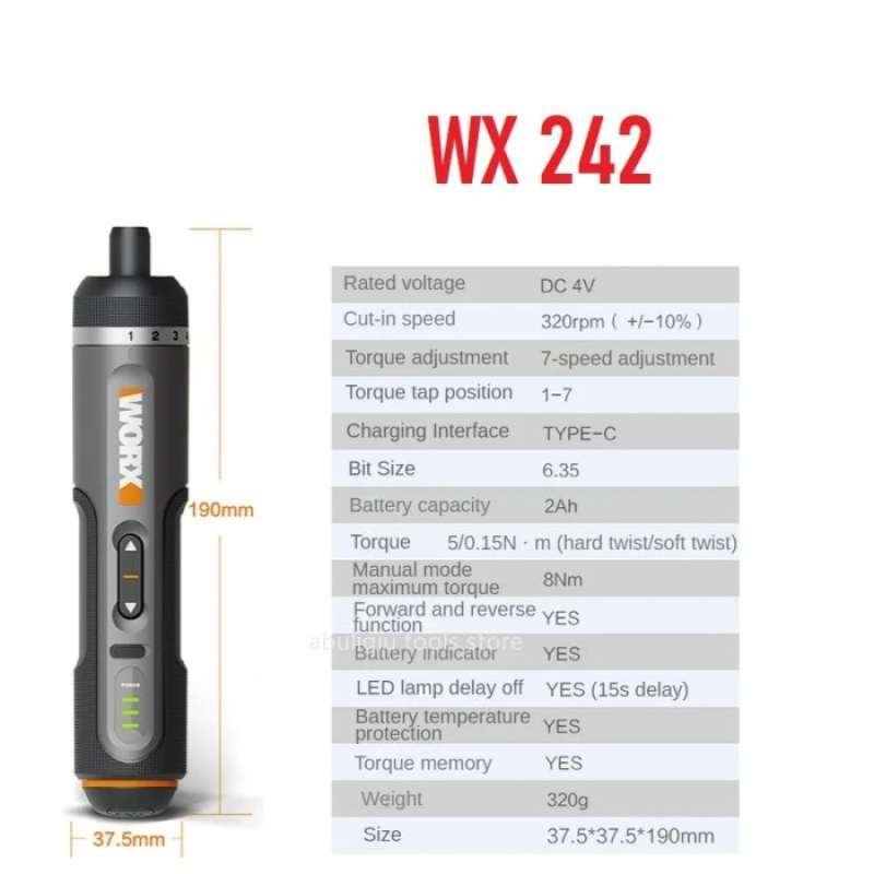 Jual Worx 4v Electric Screwdriver Bit Set Wx240/242 Precision - Obeng ...