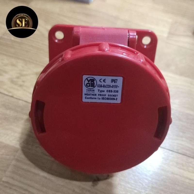 Jual Industrial Panel Socket 5pole 63a Cee 335 5pin Stop Kontak Genset ...