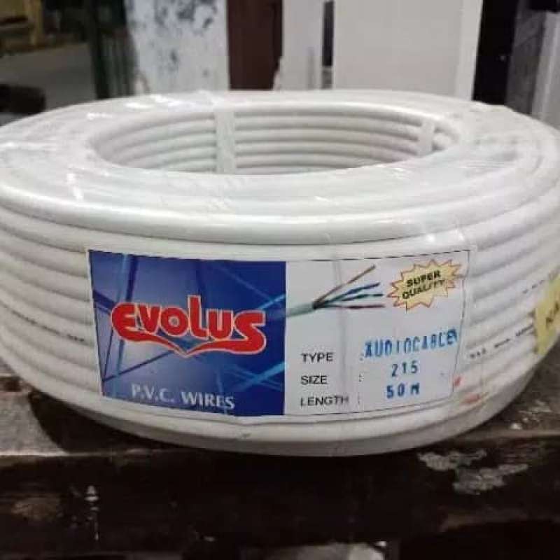Jual Kabel Listrik Serabut Tebal 2x1.5 Mm 50m Evolus Hitam Putih Di ...