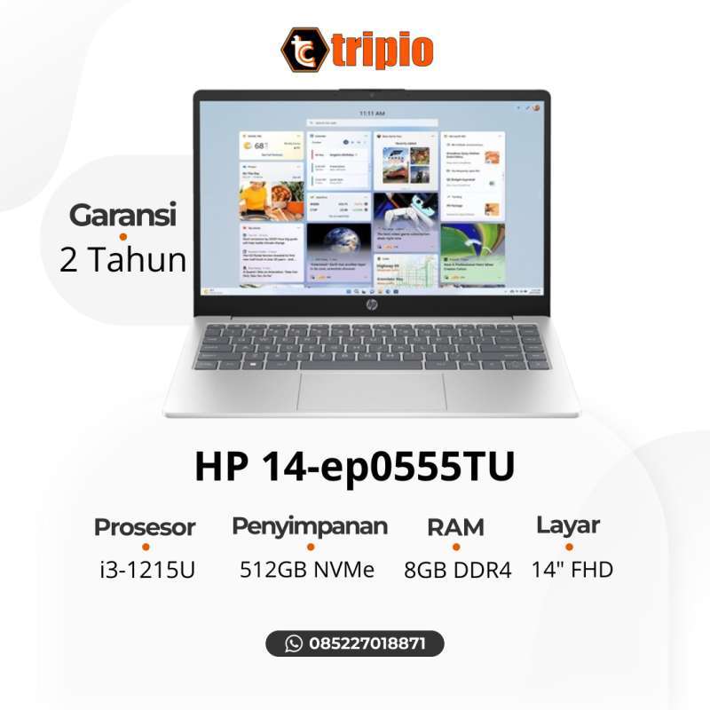 Jual Laptop Nb Hp 14-ep0555tu/ep0056tu Intel Core I3-1215u 8gb 512gb 14 ...