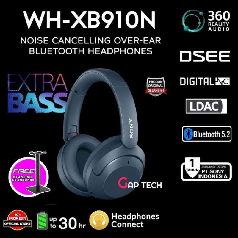 Promo Sony Wh Xb910n / Wh Xb 910n Extra Bass Nc Bluetooth Headphones ...