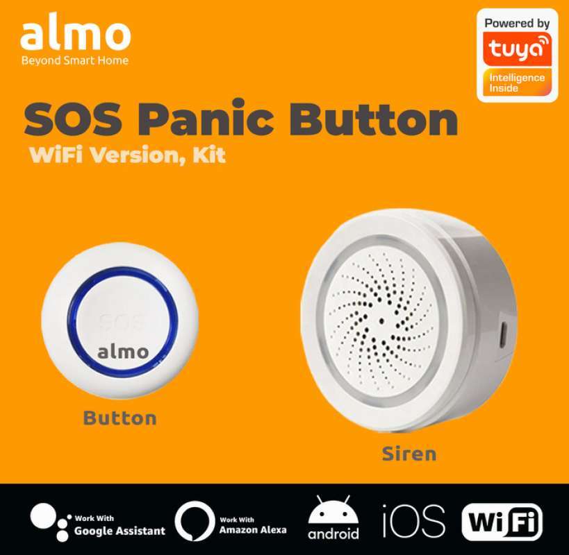Jual Tuya Smart Siren Wifi Sos Panic Emergency Button Untuk Manula ...