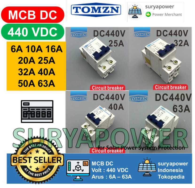 Jual Mcb Dc 440v 2p - 6a 10a 16a 20a 25a 32a 40a 50a 63a - Suryapower - 63a Di Seller Shin Store ...