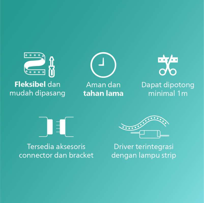 Promo Lampu Philips Led Strip Hls168 7,5w/m 50m 3000k Kuning Diskon 25% ...