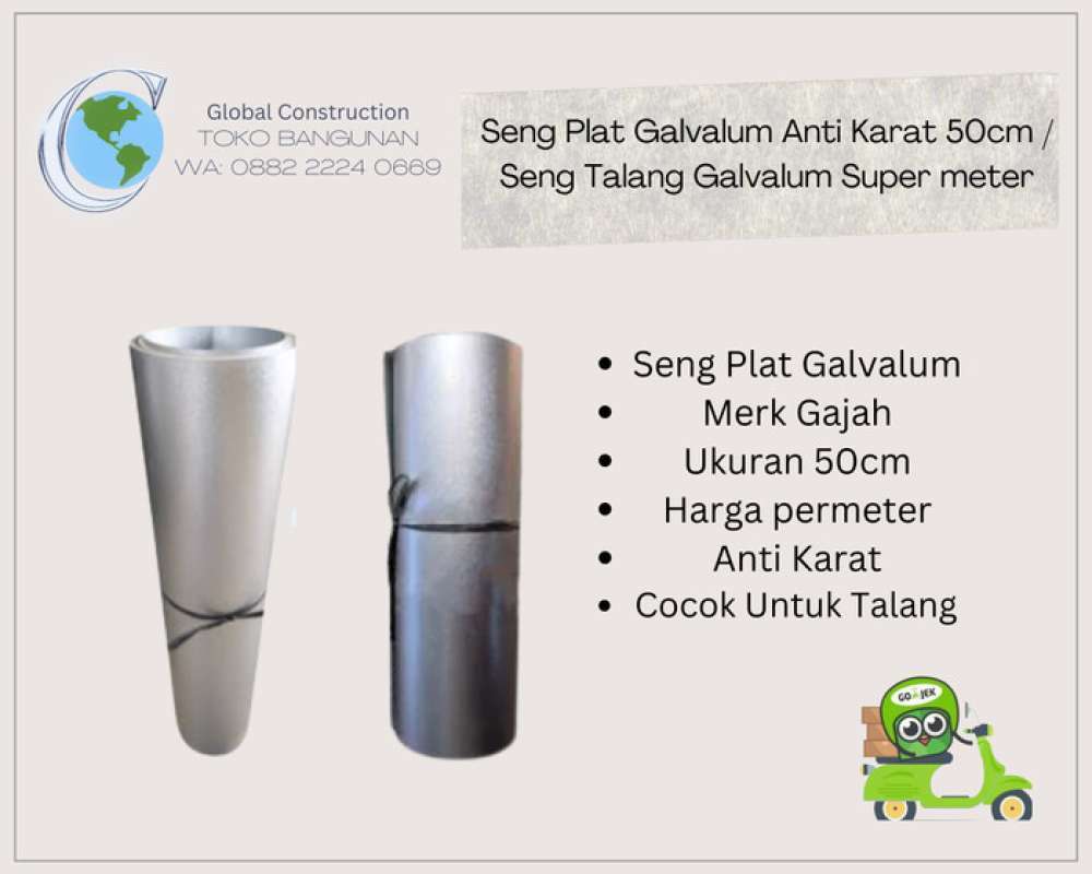Jual Seng Plat Galvalum Anti Karat 50 Cm / Seng Talang Galvalum Super ...