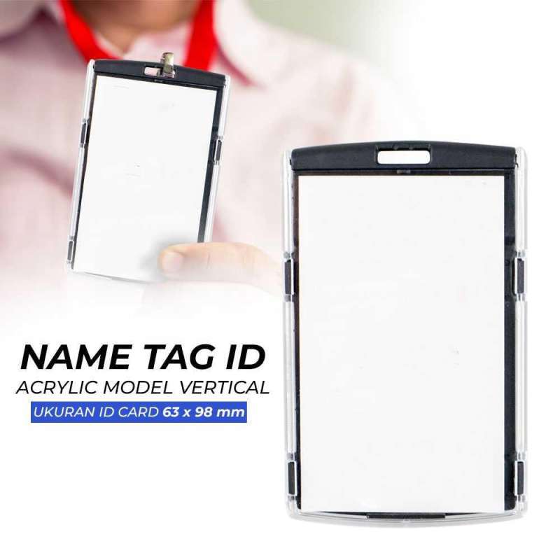 Jual Reap Name Tag Id Acrylic Model Vertical 7117 Plastik Dokumen Sekat ...