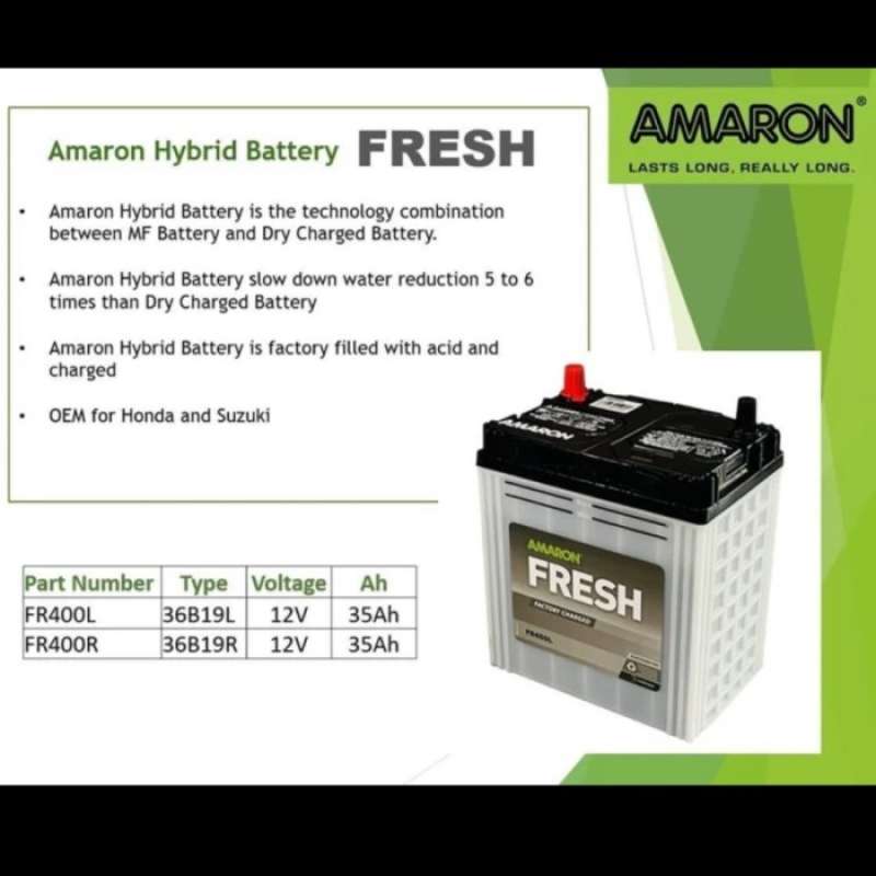 Promo Aki Mobil Accu Amaron Fresh Hybrid Ns40z 34b19r 12v 35ah Terbaru ...