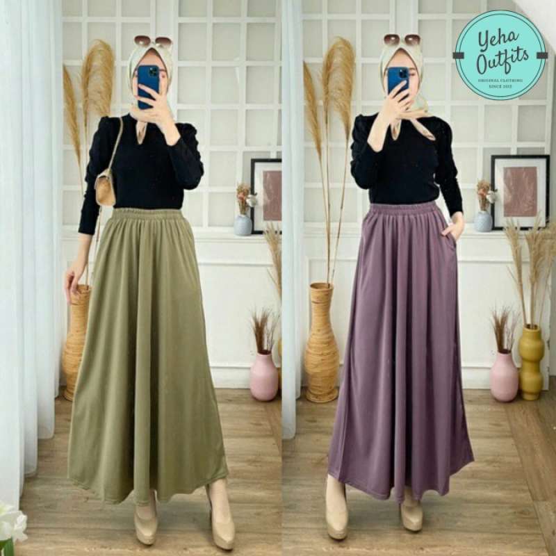 Jual Mayung Rok Panjang Wanita Korea Muslim Kekinian Jumbo Polos Murah ...