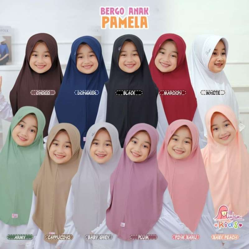 Jual Bergo Anak Pamela Miulan Kids Jilbab Anak Syari Kerudung Anak ...