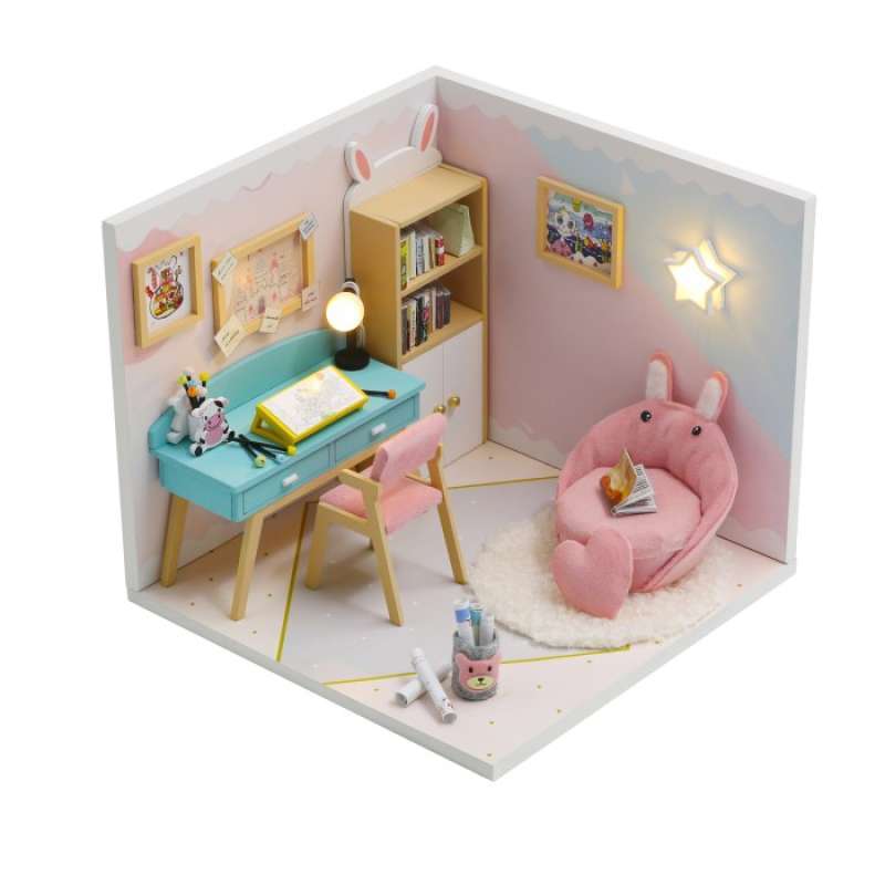Promo Diy Miniature Miniatur Doll House Rumah Boneka Study Room Diskon ...