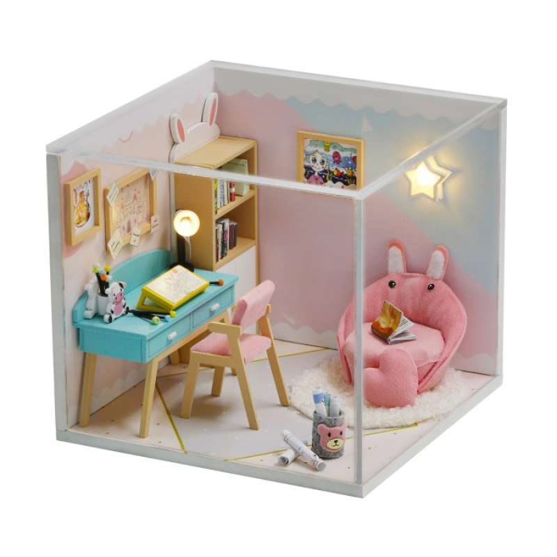 Promo Diy Miniature Miniatur Doll House Rumah Boneka Study Room Diskon ...