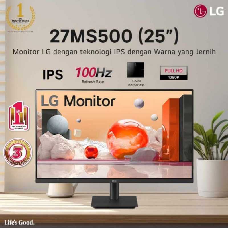 Jual Monitor Led Lg 27ms500-b (27/fhd/ips/100hz/5ms/2xhdmi/vesa) - +kalibrasi Di Seller ...