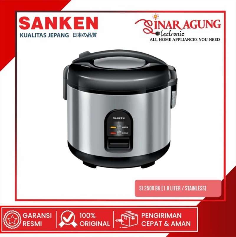 Promo Sanken Rice Cooker Sj2500 Sj 2500 Sj-2500 Bk [stainless] Hitam ...