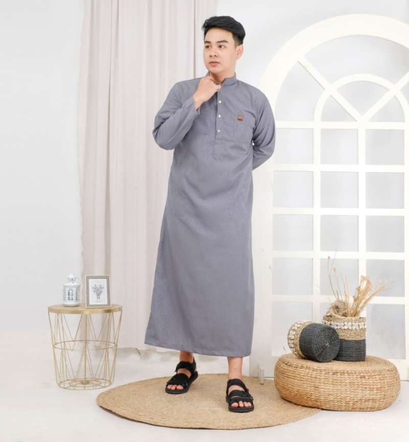 Jual Jubah Gamis Pria Baju Koko Model Pakistan Pakaian Busana Muslim Arab 1 - L Hitam Di Seller ...