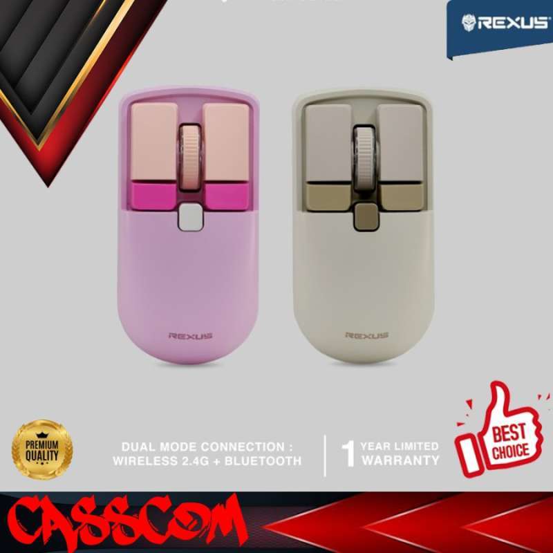 Jual Rexus Qb400 Mouse Office Retro Wireless Bluetooth Dual Connection ...