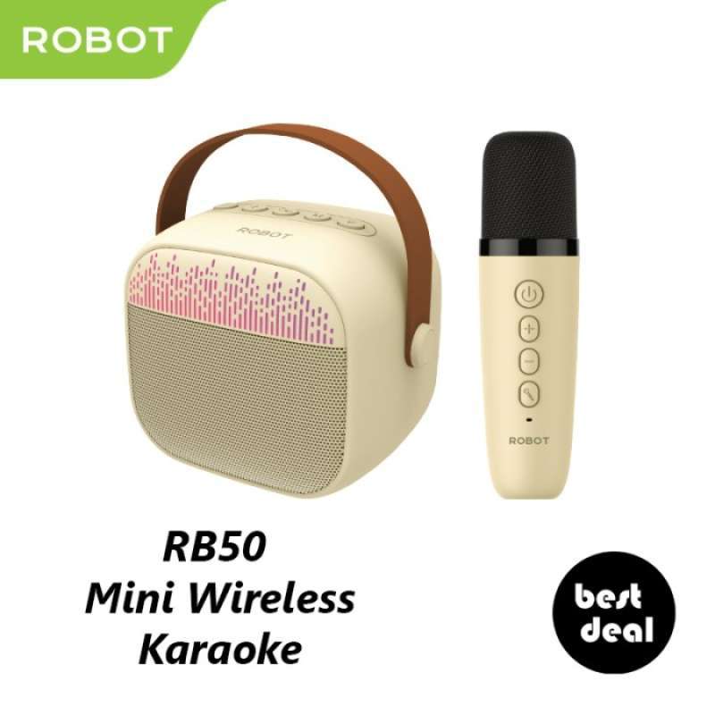 Promo Robot Rb50 Wireless Bluetooth Speaker Karaoke Portable With Mic ...