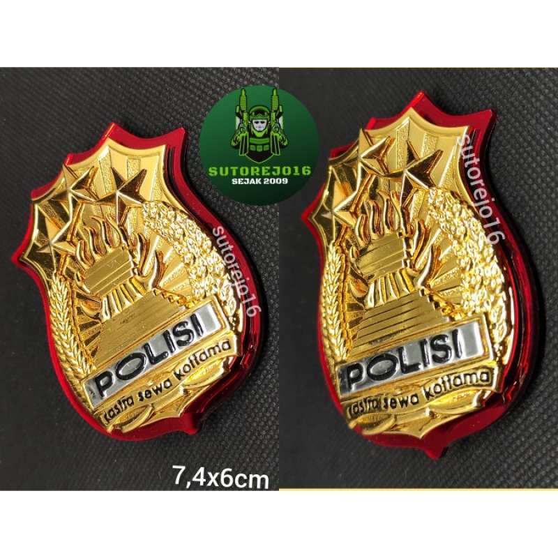 Jual Kewenangan Lencana Besar Kecil Pin Polisi Latar Merah Akrilik ...