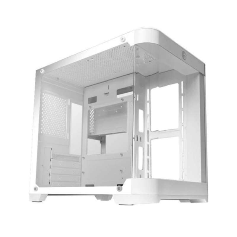Jual Cube Gaming Kurv White - Matx Gaming Case - Front & Left Side ...