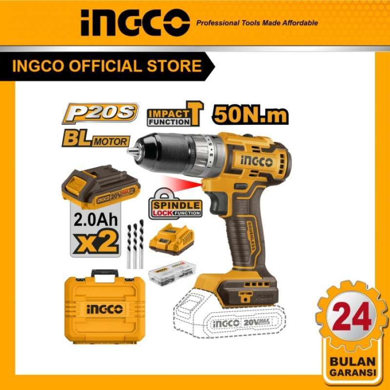 Promo Promo- Cidli20508 Cordless Bor Impact Baterai Beton Brushless 10mm 20v Ingco Diskon 50% Di ...