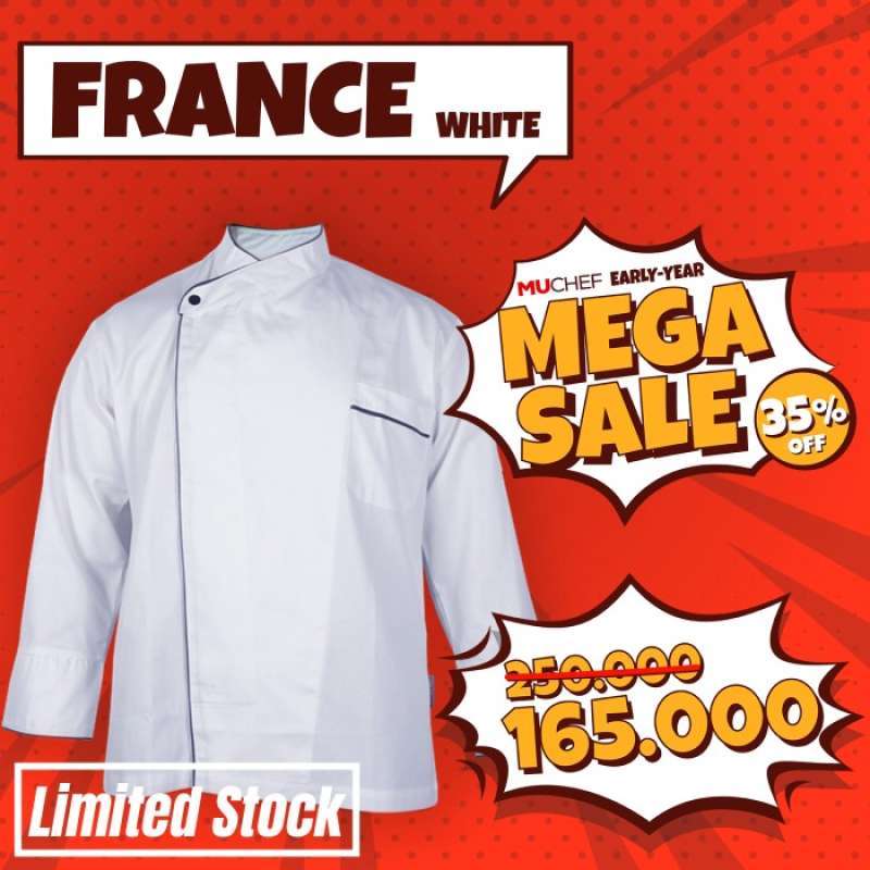 Jual Mega Clearance Sale Muchef Chef Jacket France Lengan Panjang - Xxl ...