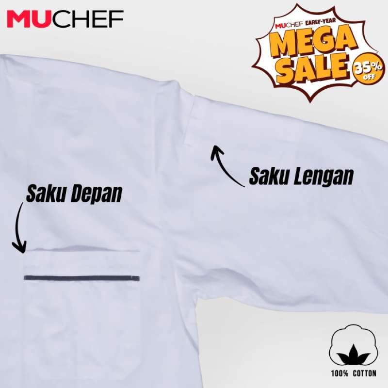 Jual Mega Clearance Sale Muchef Chef Jacket France Lengan Panjang - Xxl ...