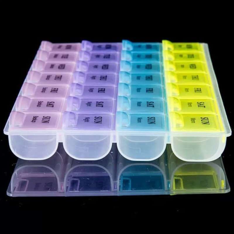 Promo Pill Box Storage 28 Kotak Obat Tempat Penyimpanan Obat Harian 3 ...
