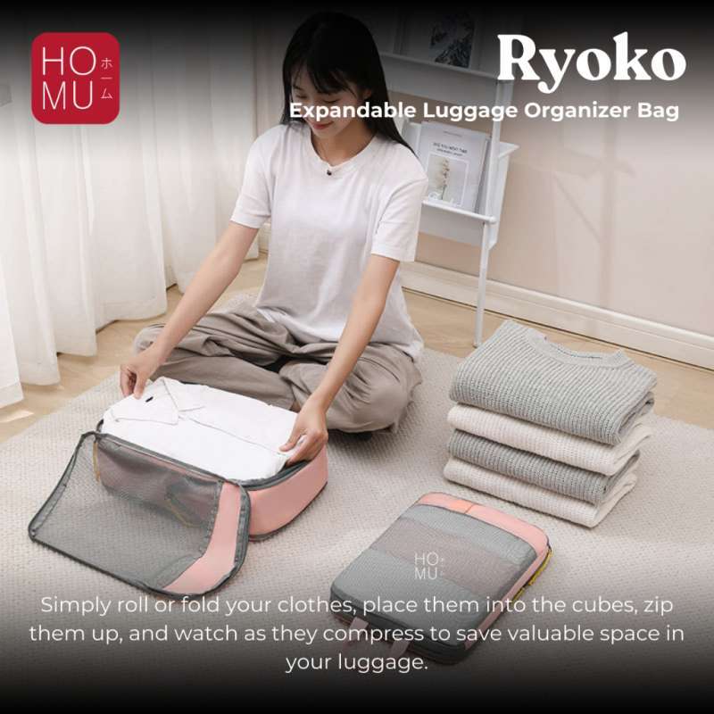 Jual Homu Ryoko Set 3 In 1 Expandable Luggage Travel Bag Organizer Tas ...