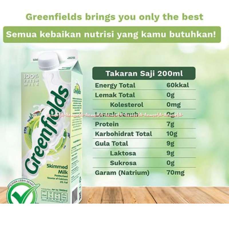 Jual Greenfields Skimed Milk 1000ml Uht Susu Cair Rendah Lemak Green ...