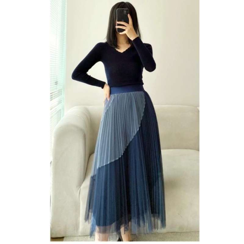 Jual [ss] Niama Korean Rok Tutu Panjang Plisket Pleated Skirt Prisket ...