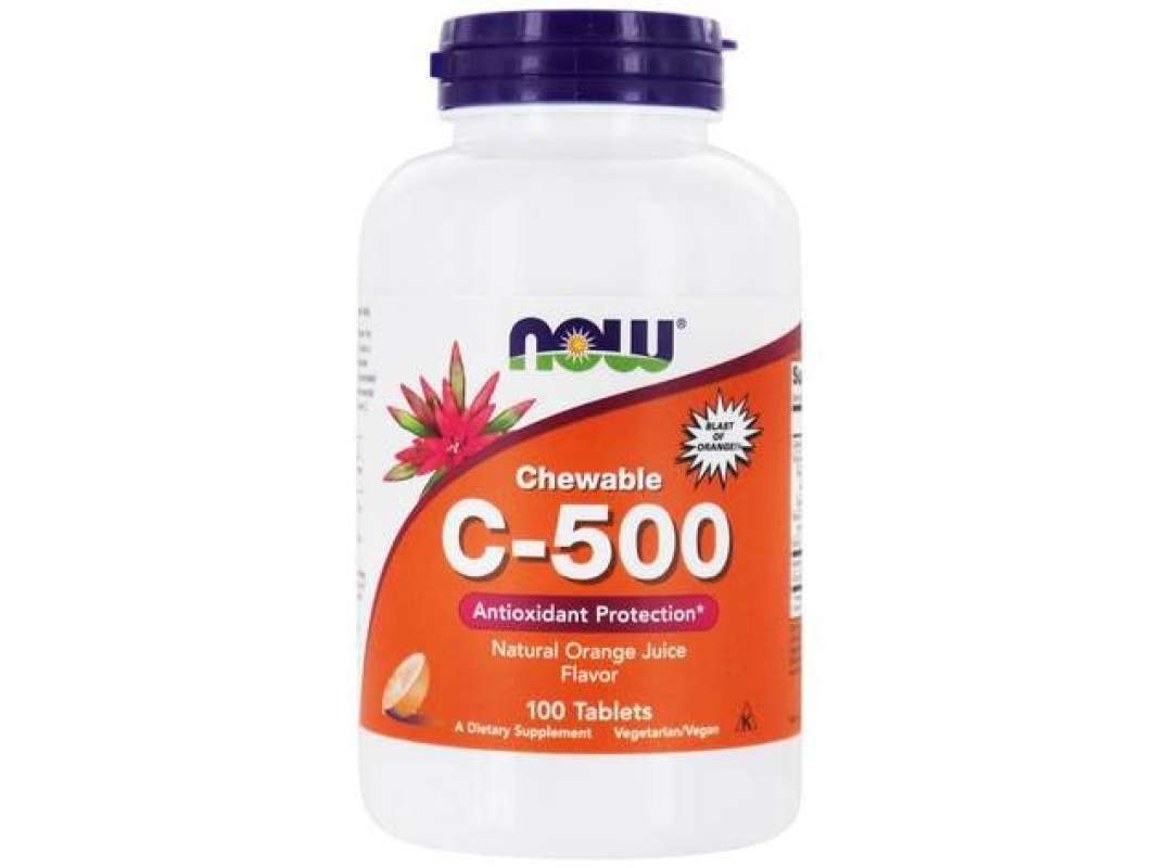 Promo Now Foods Chewable C-500 Orange Juice Flavor 100 Tab Vitamin C500 ...