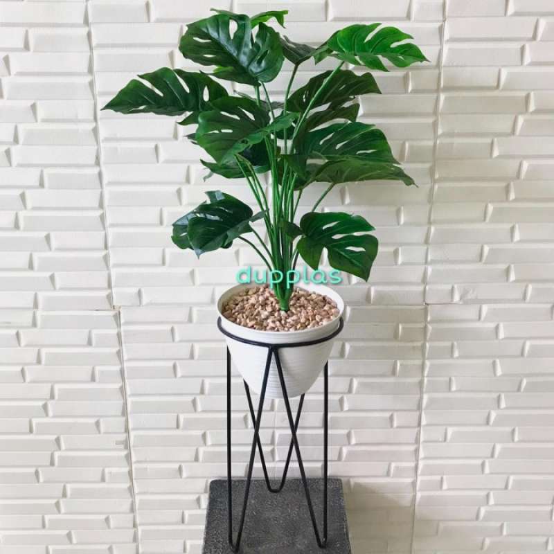 Promo Pohon Monstera Tapak Gajah X18 Latex Tanaman Artificial Pot Tawon ...