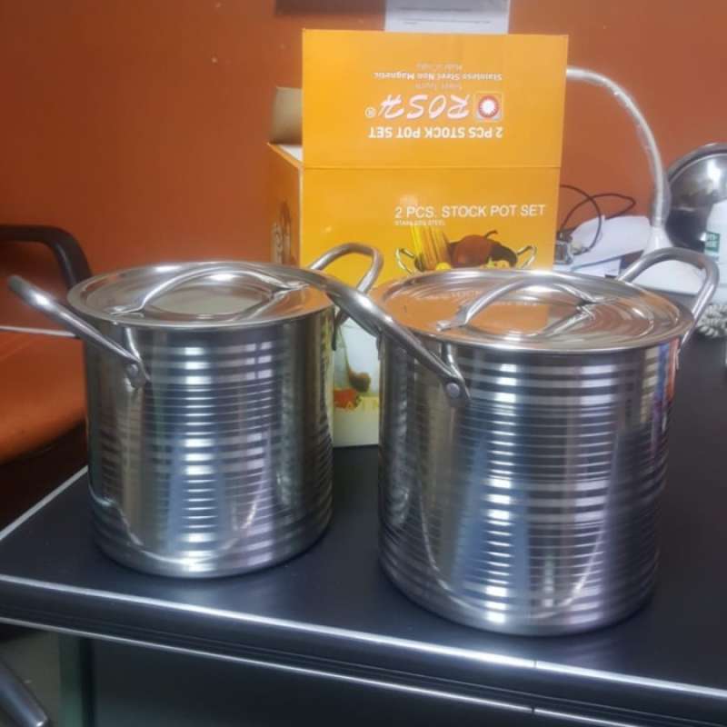 Promo Panci Stainless Mini Stock Pot Golden Horse Isi 2pc Diskon 23% Di ...