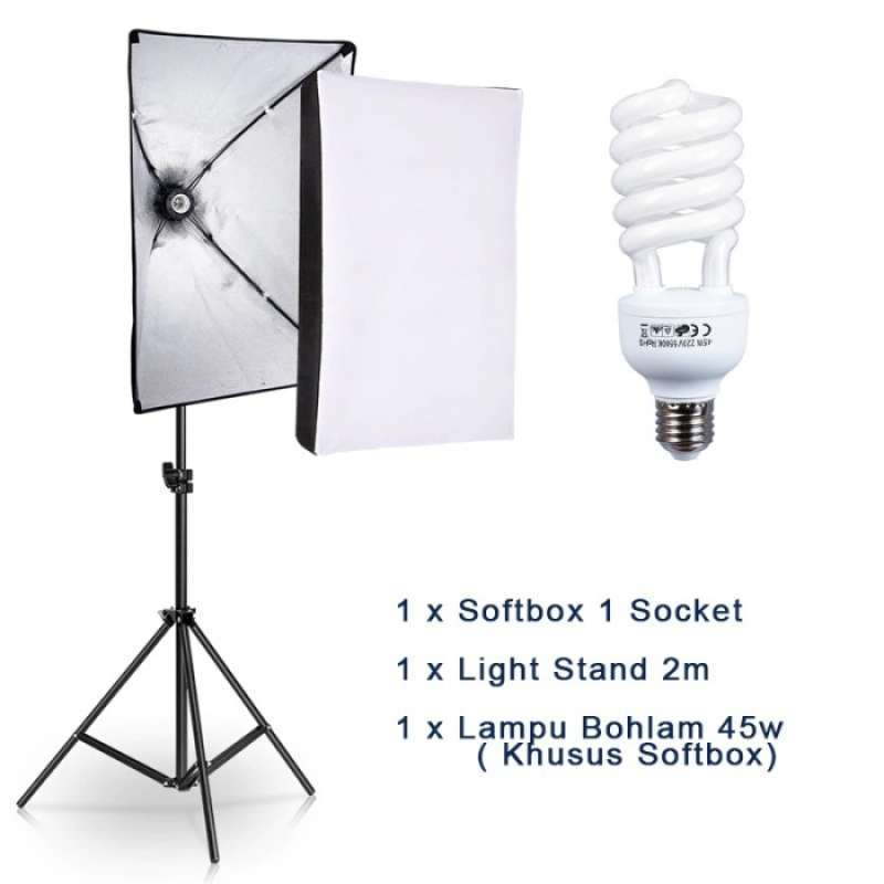 Promo Softbox Continuous Light Stand + Lampu 45w 5500k Diskon 23% Di ...