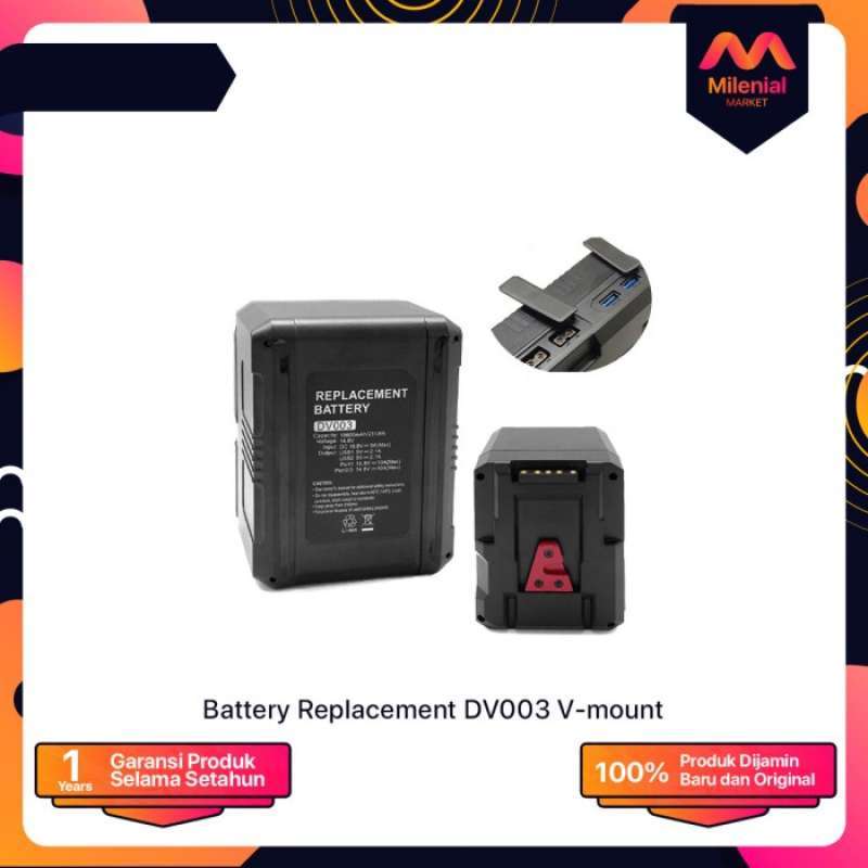 Promo V-mount Battery Dv003 With Two D-tap / Usb Ports 15600mah Diskon ...
