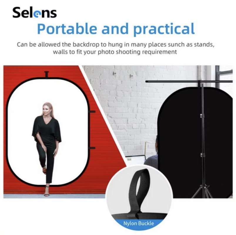 Promo Selens Black White Backdrop Screen 100x150cm Photography ...