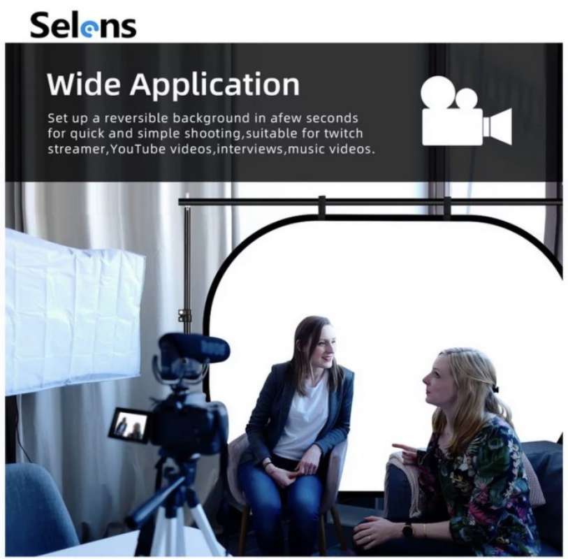 Promo Selens Black White Backdrop Screen 100x150cm Photography ...