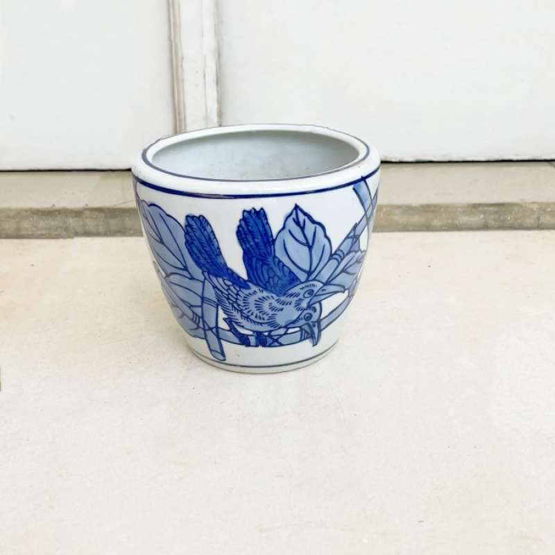 Promo Pot Tanaman Keramik Biru Putih Satuan Terbaru - Biru Large Diskon ...