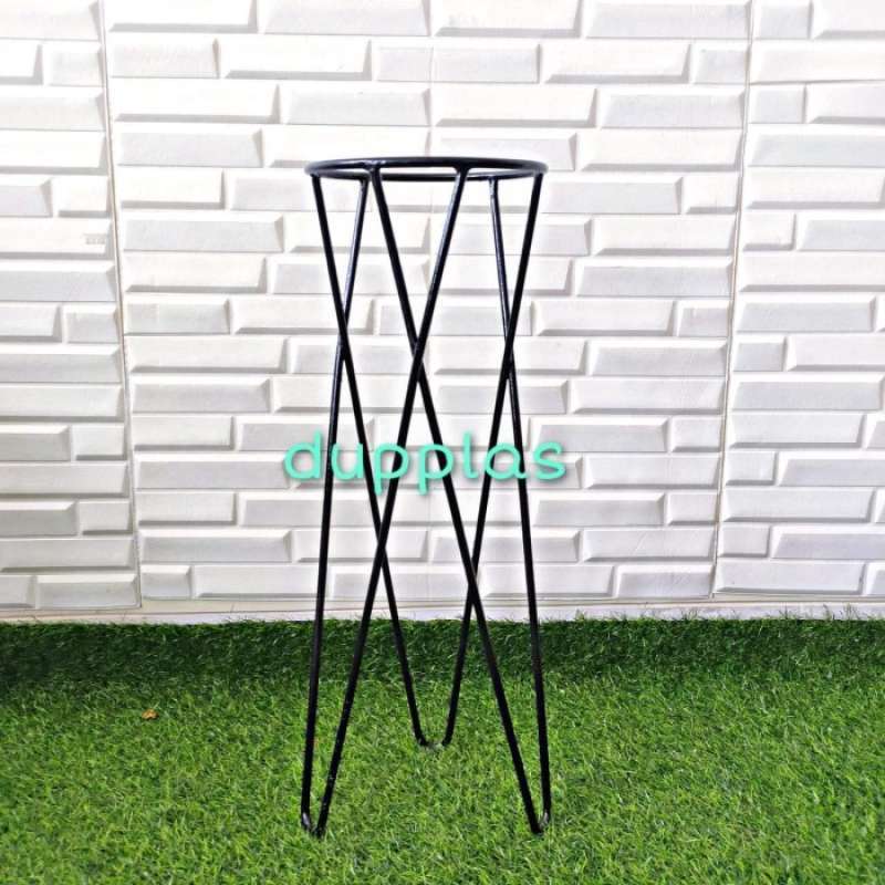 Promo Pot Standing Besi Putih Model Bulat Kaki Tiga Tanaman Murah Unik ...