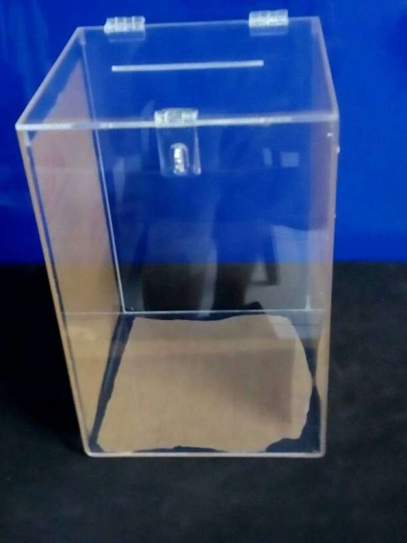 Promo Bahan 3 Mm Uk 15x15x20 Cm Acrylic Kotak Amal/box Saran/ Kotak ...