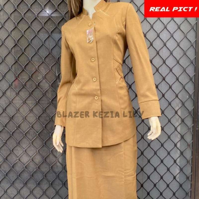 Jual Baju Seragam Pns Asn Pemda Khaki Coklat Setelan Rok Wanita ...