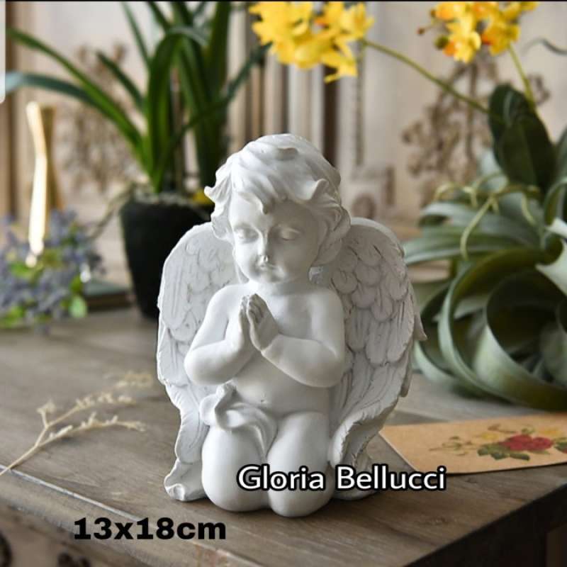 Promo Patung Pajangan Angel Gabriel Doa Malaikat Merpati Makam Kuburan ...